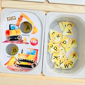 Construction Vehicles Sorting Letters Printable Flisat Insert, Trofast ...