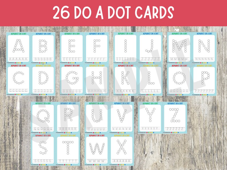 Dot the Letters Activity Preschool A-Z Do A Dots Worksheets - Etsy