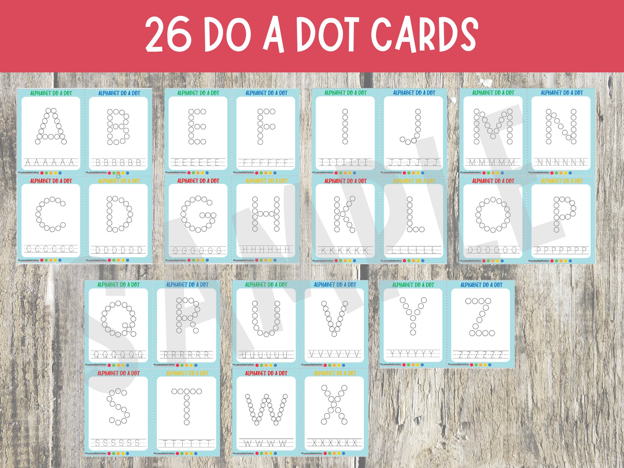Alphabet Do-a-dot Activity: A-Z Letter Tracing Cards (digital Download ...