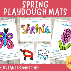 SPRING Play Dough Mats Printable Play Doh Toddler Activitiy | Etsy