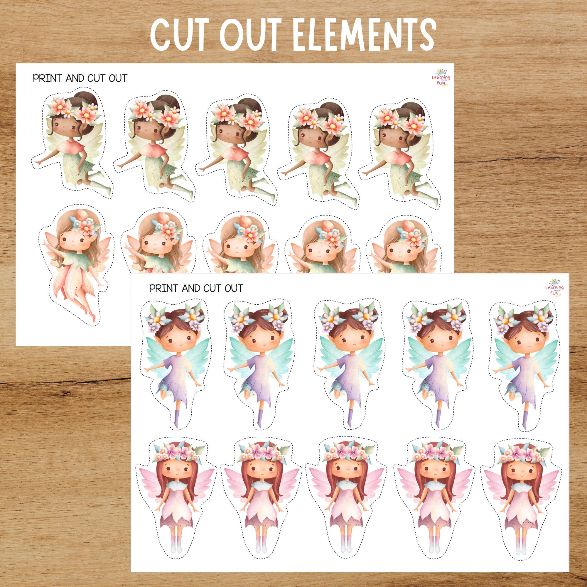 Spring Fairy Counting Flisat Insert: Preschool Learning (printable) - Etsy
