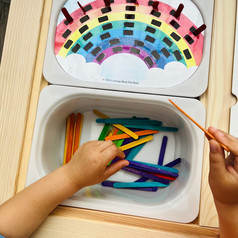Popsicle Sticks Color Sorting Printable, Flisat Insert (digital ...
