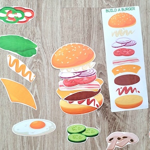 Build a Burger Pretend Play Set: Printable Learning Activity (PDF) - Etsy