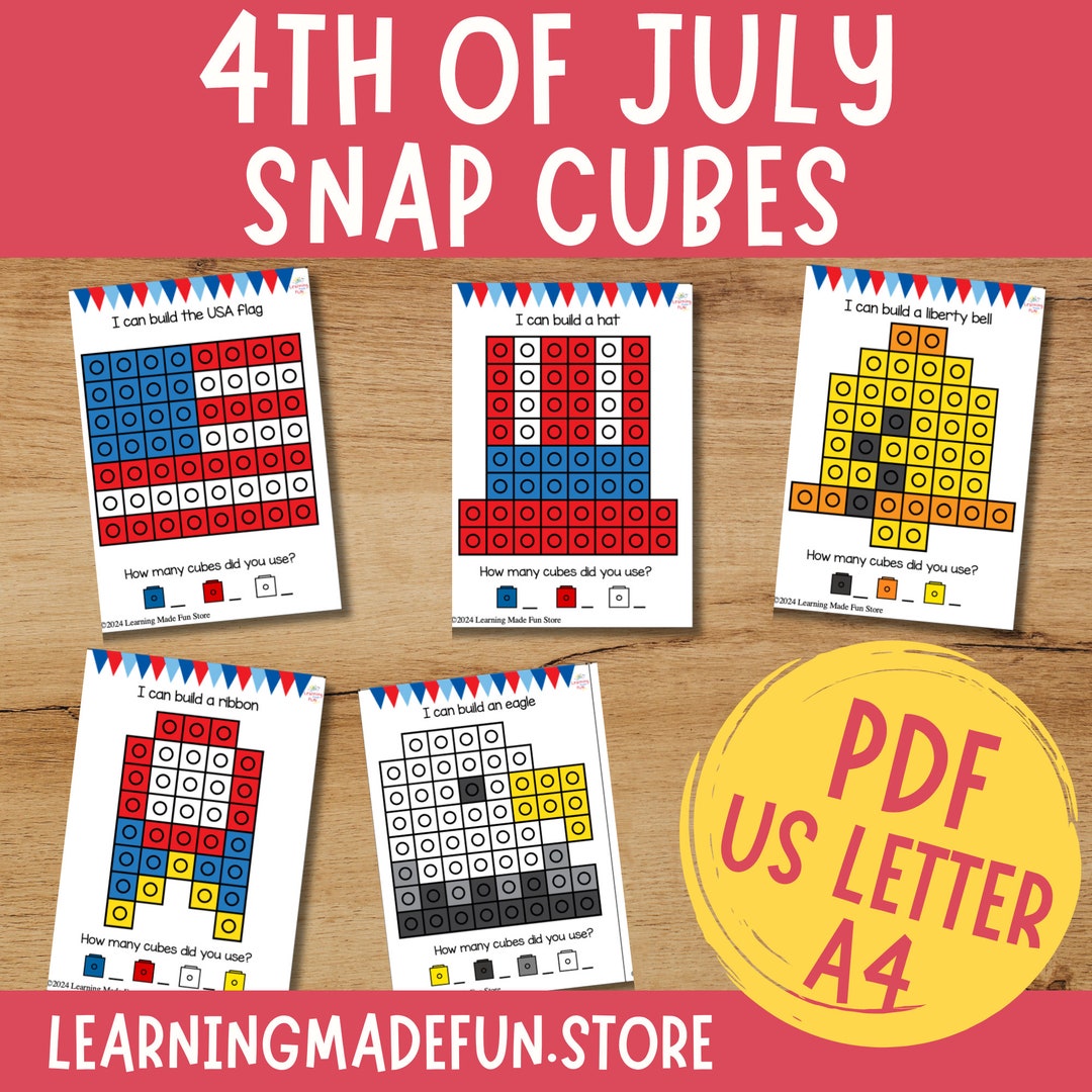 4th of July Snap Cubes Mats: Preschool Math (digital Download) - Etsy