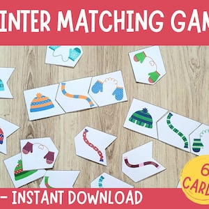 Winter Matching Game for Toddlers: Hat, Mittens, Scarf (PDF Pattern) - Etsy