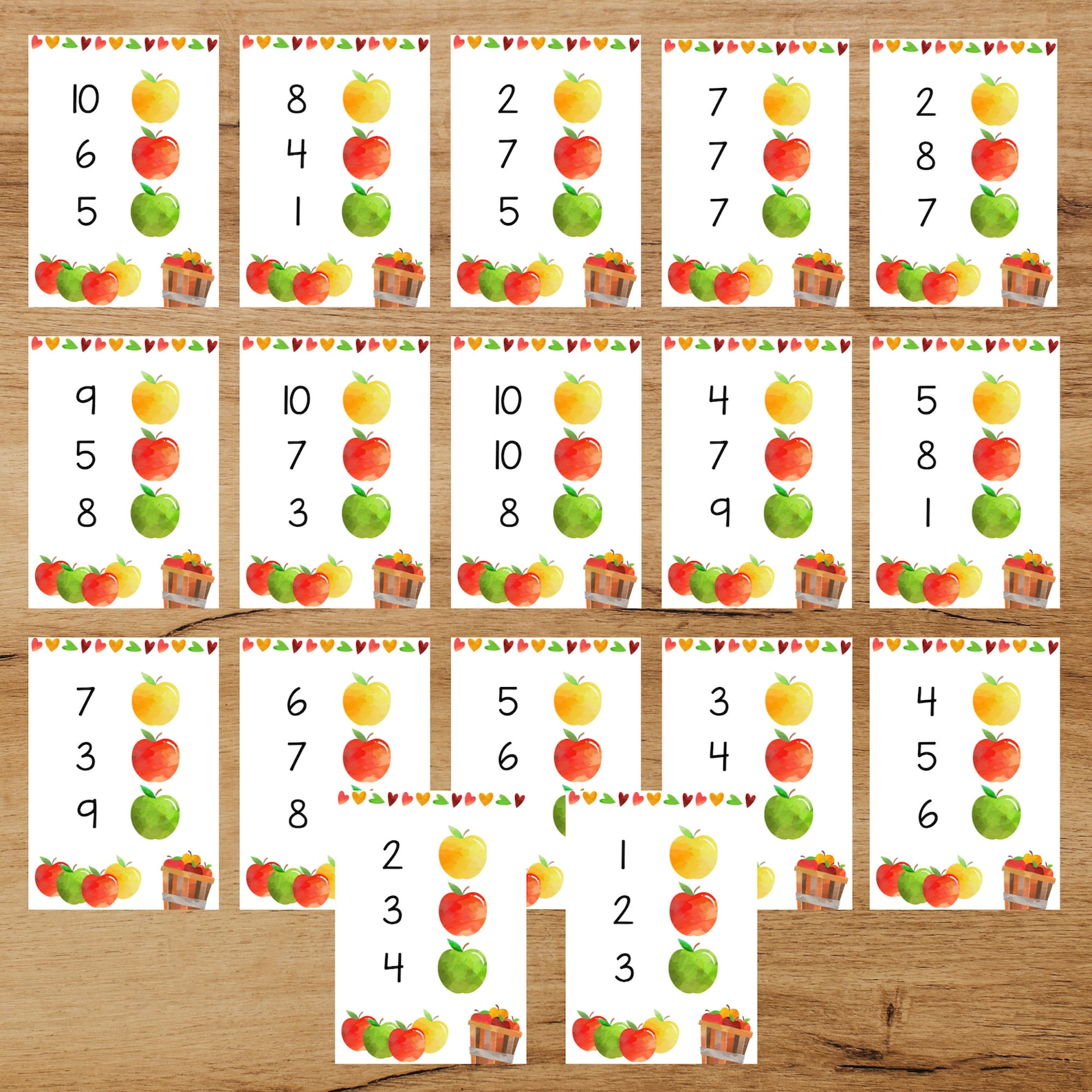 Counting Apples Flisat Insert, Preschool Printable (digital Download ...