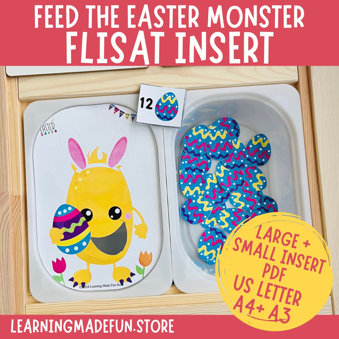 Feed the Easter Monster Counting, Printable Flisat Insert, Trofast ...