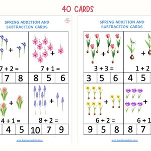 Spring Math Activities, Montessori Flashcards, Addition Activity ...