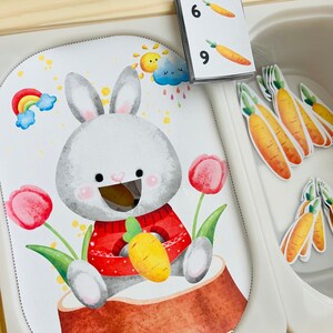 Feed the Bunny Flisat Insert, Size Sort, Counting Activity, Printable ...