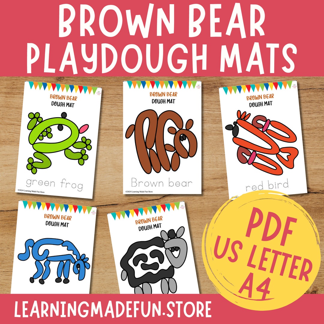Brown Bear Play Dough Mats, Printable Play Doh Toddler Activity, Bugs ...