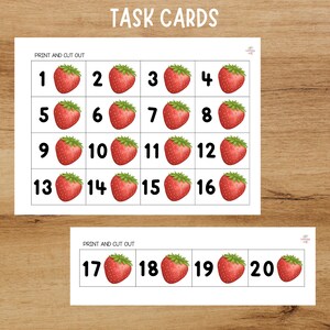 Strawberry Counting to 20, Printable Flisat Insert, Trofast Insert ...