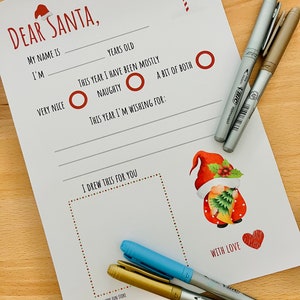 Letter to Santa Template: Kids Christmas Wish List (printable PDF) - Etsy