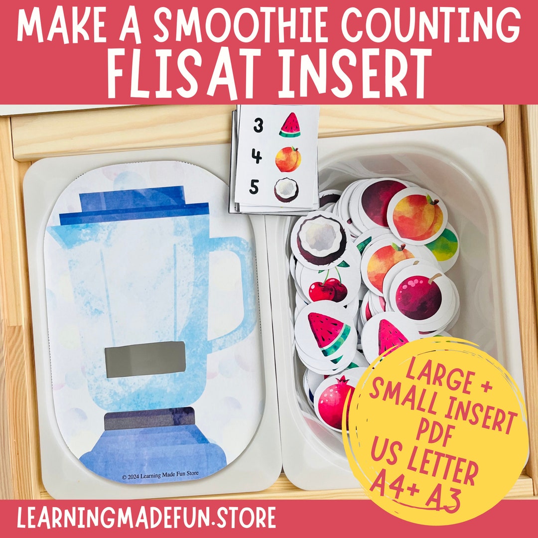 Make a Smoothie Counting, Printable Flisat Insert, Trofast Insert ...