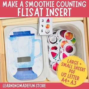 Make a Smoothie Counting, Printable Flisat Insert, Trofast Insert ...