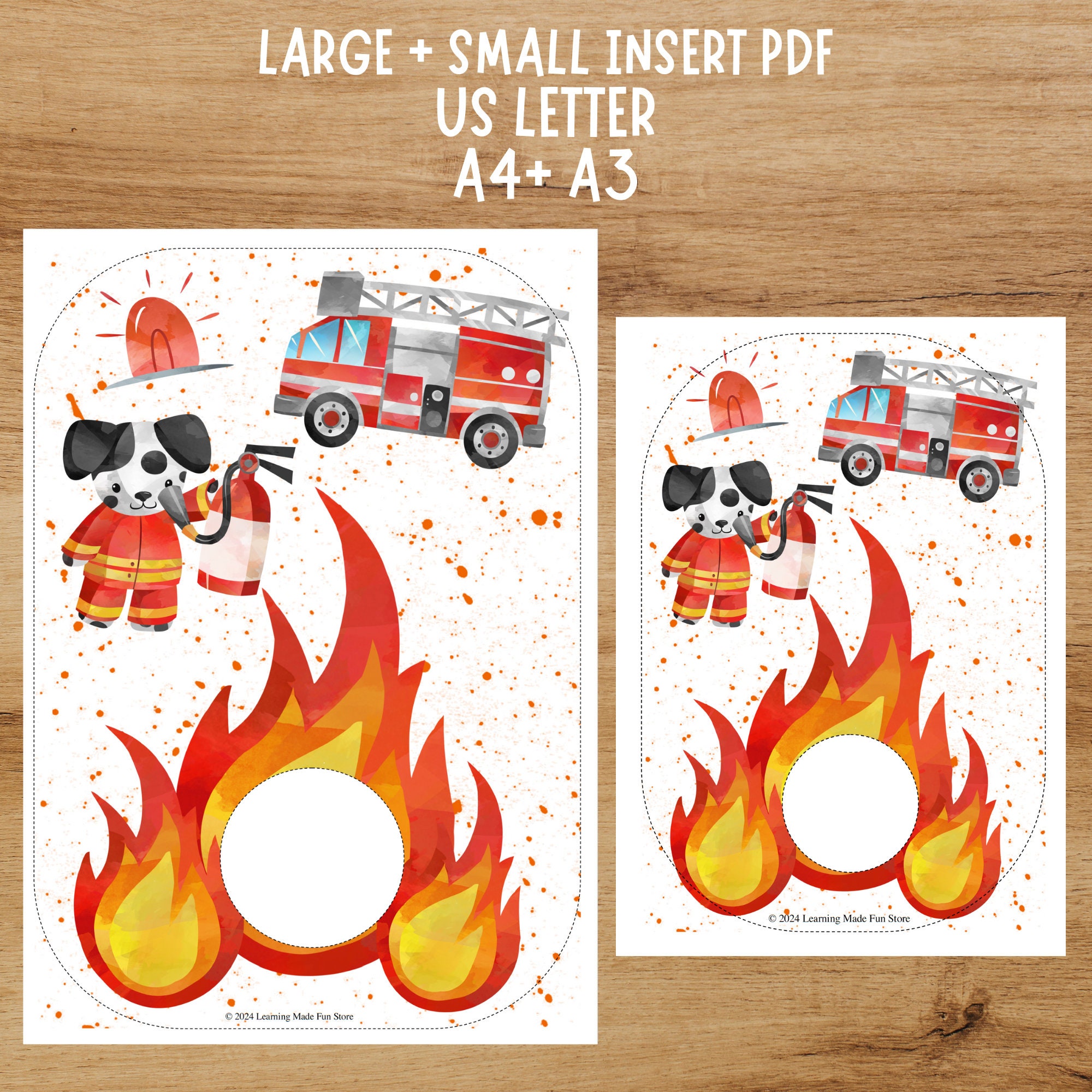 Firefighter Counting Flisat Insert, Preschool Printable (digital ...