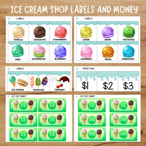 Ice Cream Shop Pretend Play Kit, Summer Dramatic Play, Preschool ...