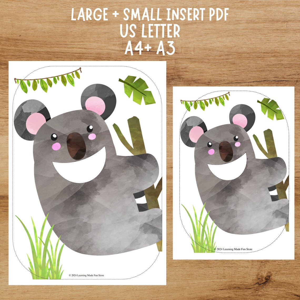 Koala Counting Flisat Insert: Preschool Pretend Play (digital Download ...