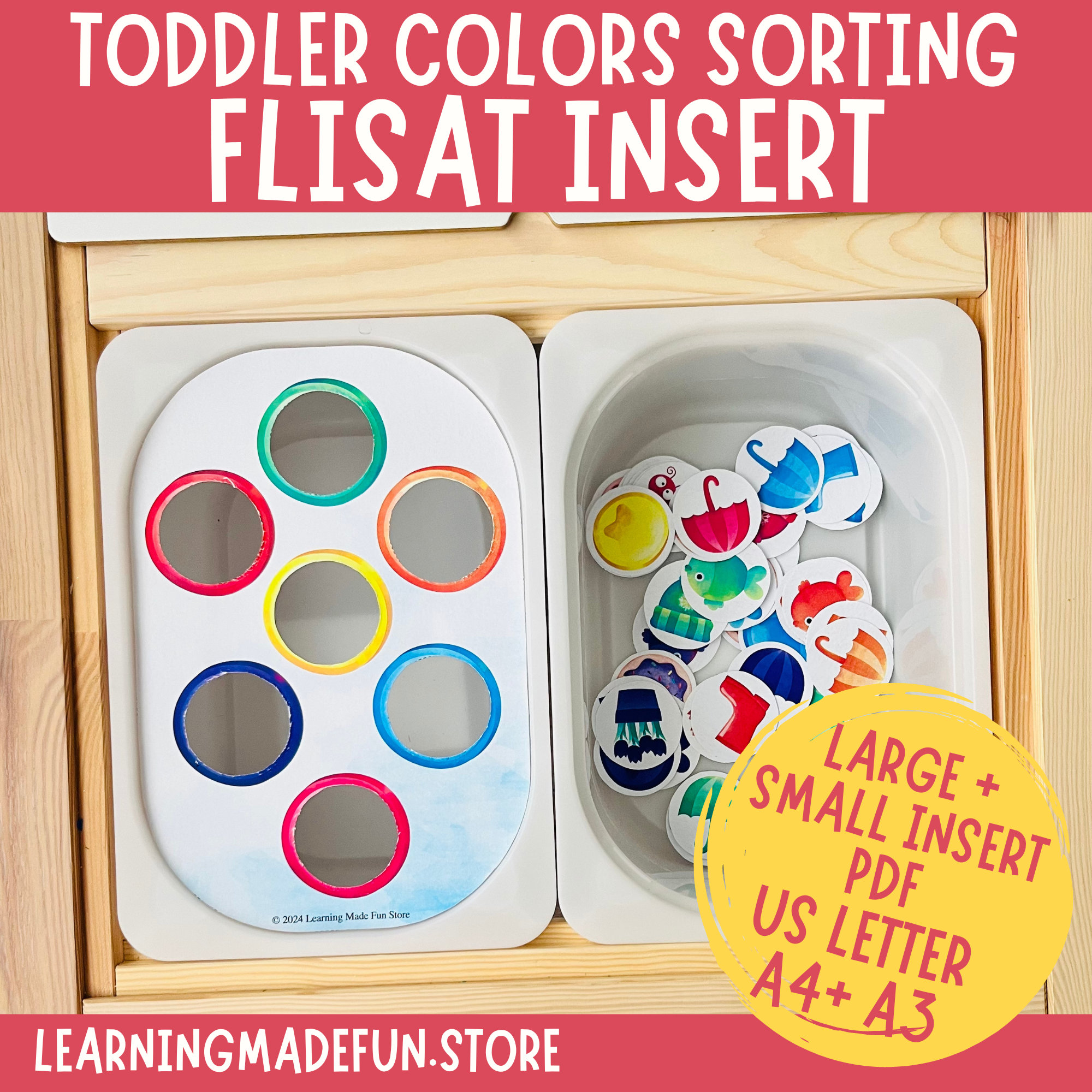 Colors Sorting Flisat Insert, Preschool Learning (digital Download ...