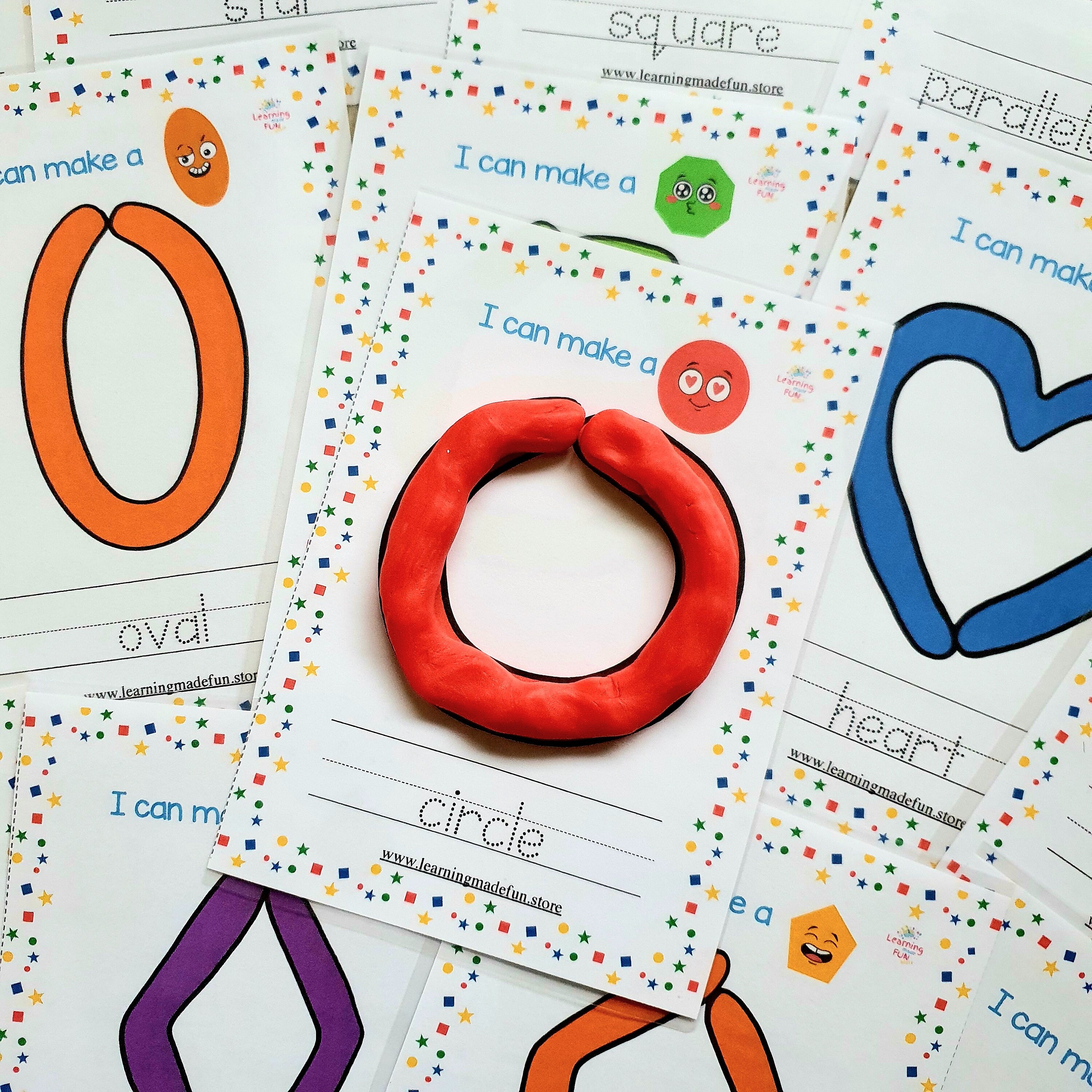 2D Shapes Play Dough Mats: Montessori Learning (digital Download) - Etsy