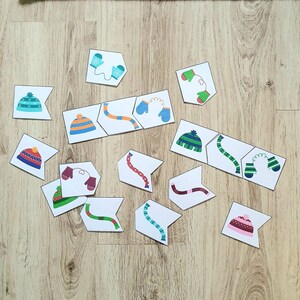 Winter Matching Game for Toddlers: Hat, Mittens, Scarf (PDF Pattern) - Etsy