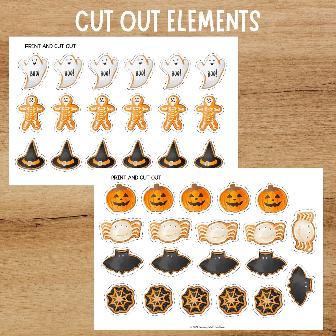 Halloween Cookies Sorting, Printable Flisat Insert, Trofast Insert ...