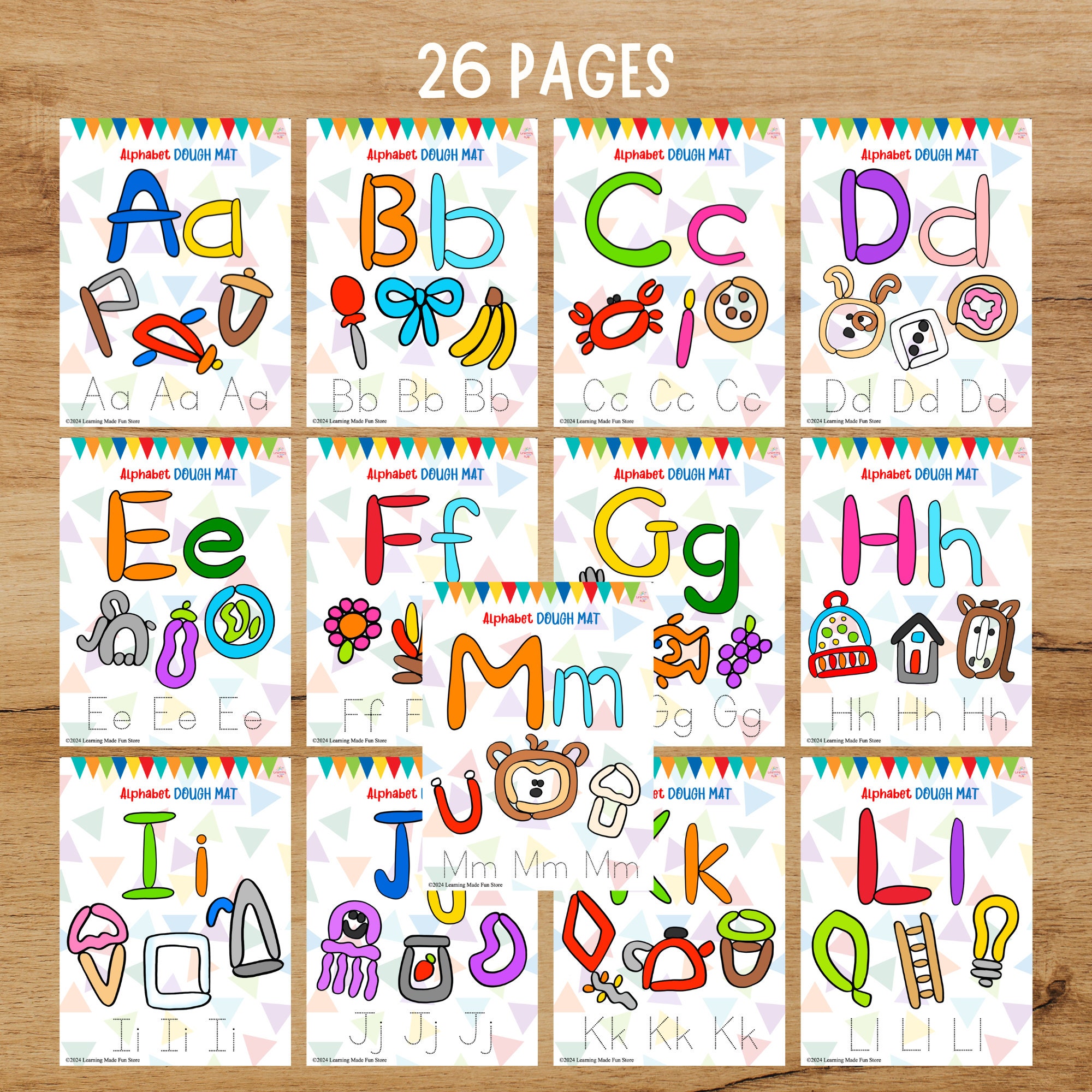 Alphabet Playdough Mats: ABC Letter Tracing, Preschool Printable (PDF ...