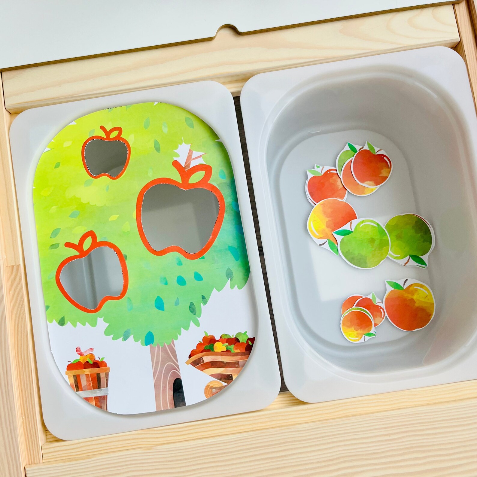 Sorting Size Apples Flisat Insert, Trofast Insert, Flisat Printable ...