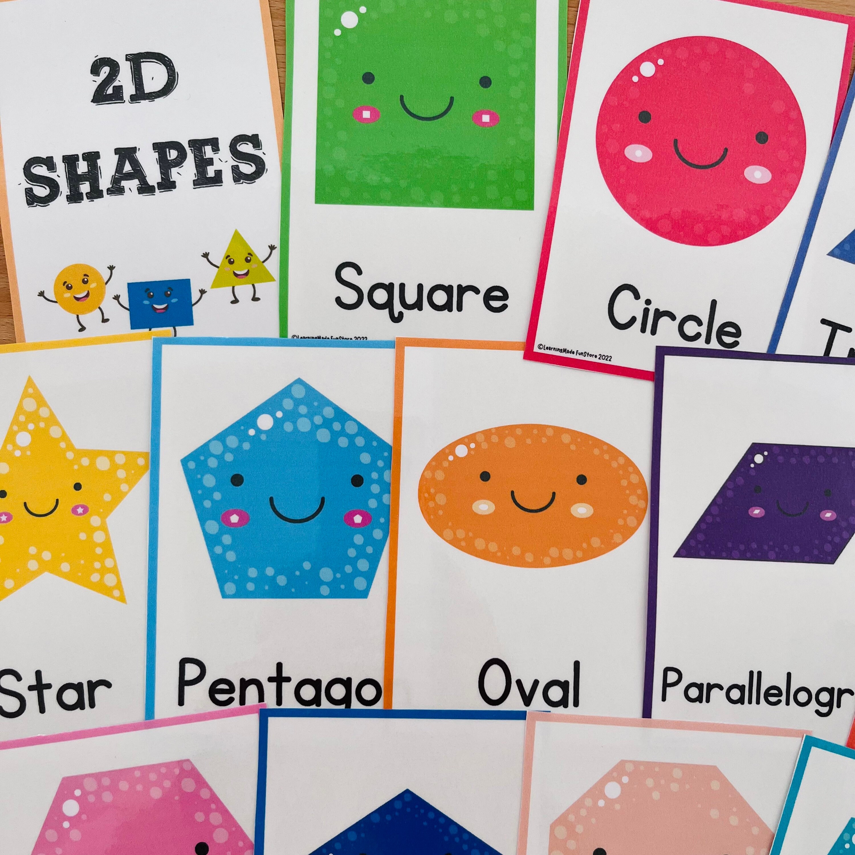 EDITABLE Shapes Flashcards Shapes for Preschool 2D Shapes - Etsy Australia