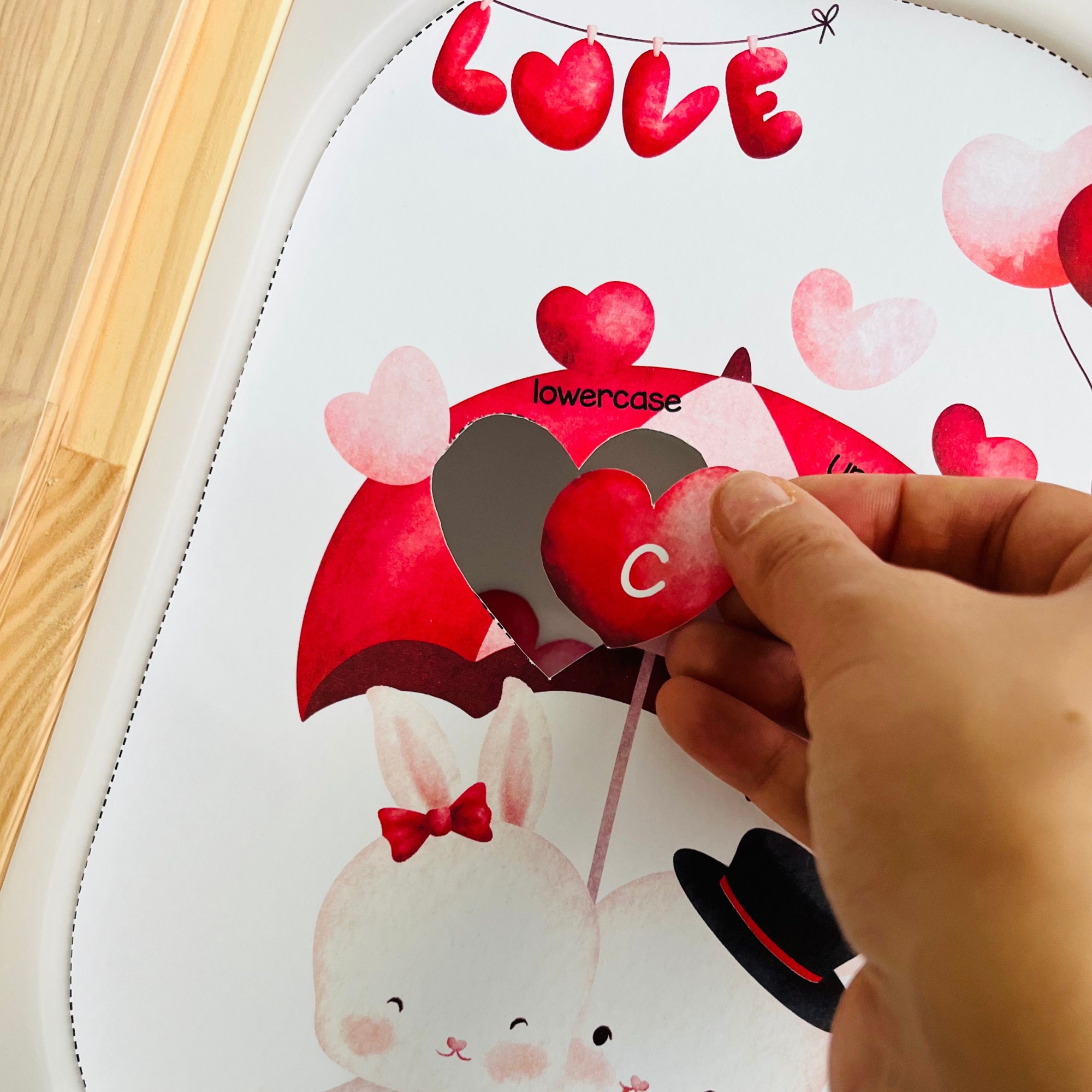 Valentines Day Letter Sorting Flisat Insert, Uppercase Lowercase ...