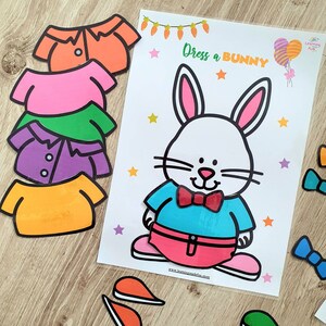 Dress a Bunny Dice Game, Easter Activity Toddler, Busy Book Printable ...