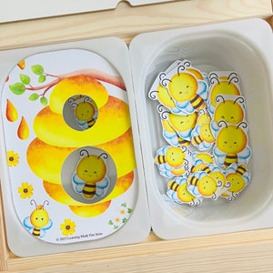 Bees Sort by Size, Printable Flisat Insert, Trofast Insert, Preschool ...