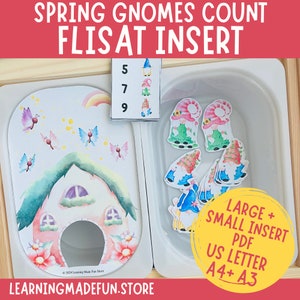 Spring Gnomes Counting, Printable Flisat Insert, Trofast Insert ...
