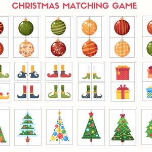 Christmas Matching Game for Toddlers, Christmas Games Printable ...