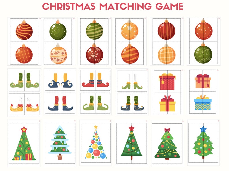 Christmas Matching Game for Toddlers: Printable Learning Activity ...