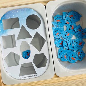 Snowmen Shapes Sorting Printable Flisat Insert, Trofast Insert ...