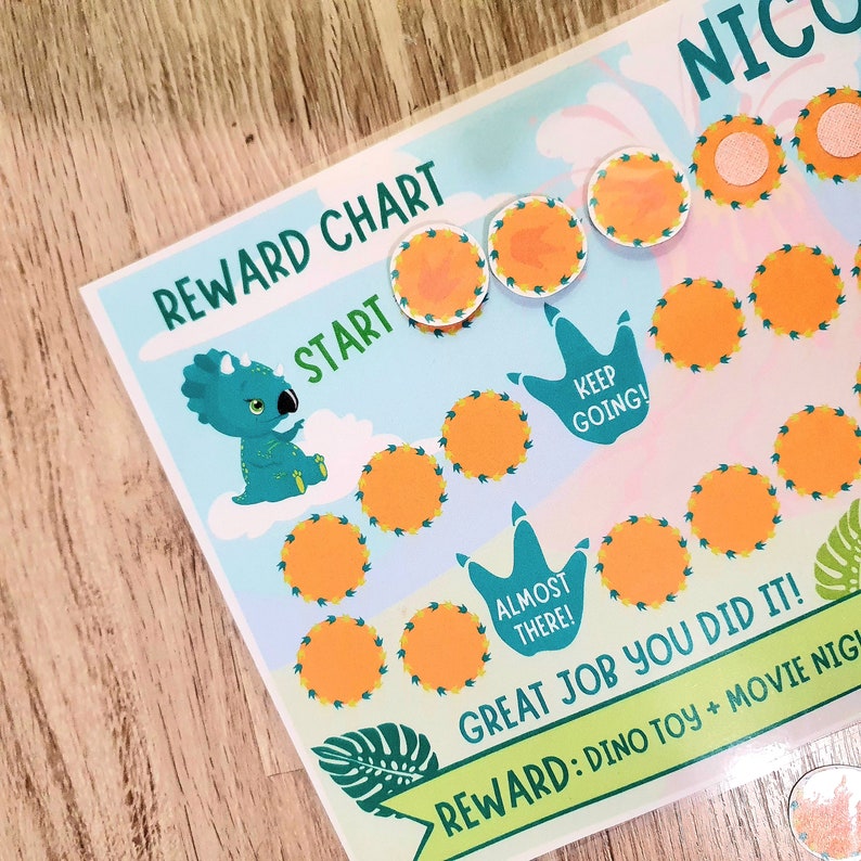 EDITABLE Dinosaurs Reward Chart Kids Reward Chart Printable - Etsy