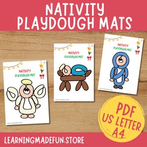Nativity Play Dough Mats, Printable Play Doh Toddler Activities ...