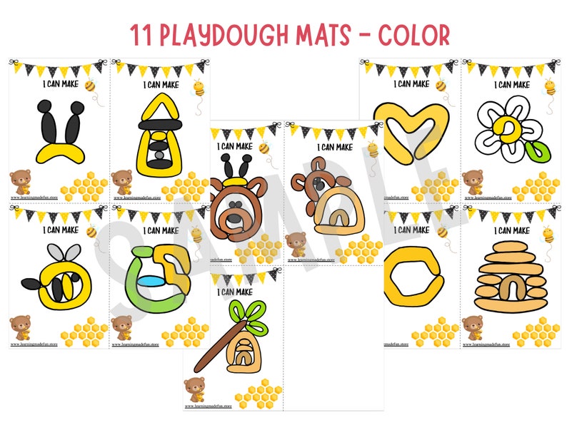 Bear Play Dough Mats: Fine Motor Skills, Homeschool Printable (PDF) - Etsy