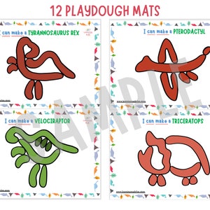 Dinosaurs Play Dough Mats, Printable Play Doh Toddler Activities ...