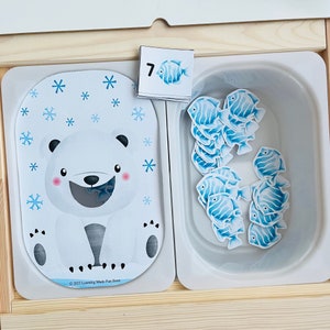 Feed Polar Bear Counting to 20, Printable Flisat Insert, Trofast Insert ...