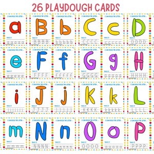 Alphabet Play Doh Cards Toddler Activities ABC Play Dough Mats ...