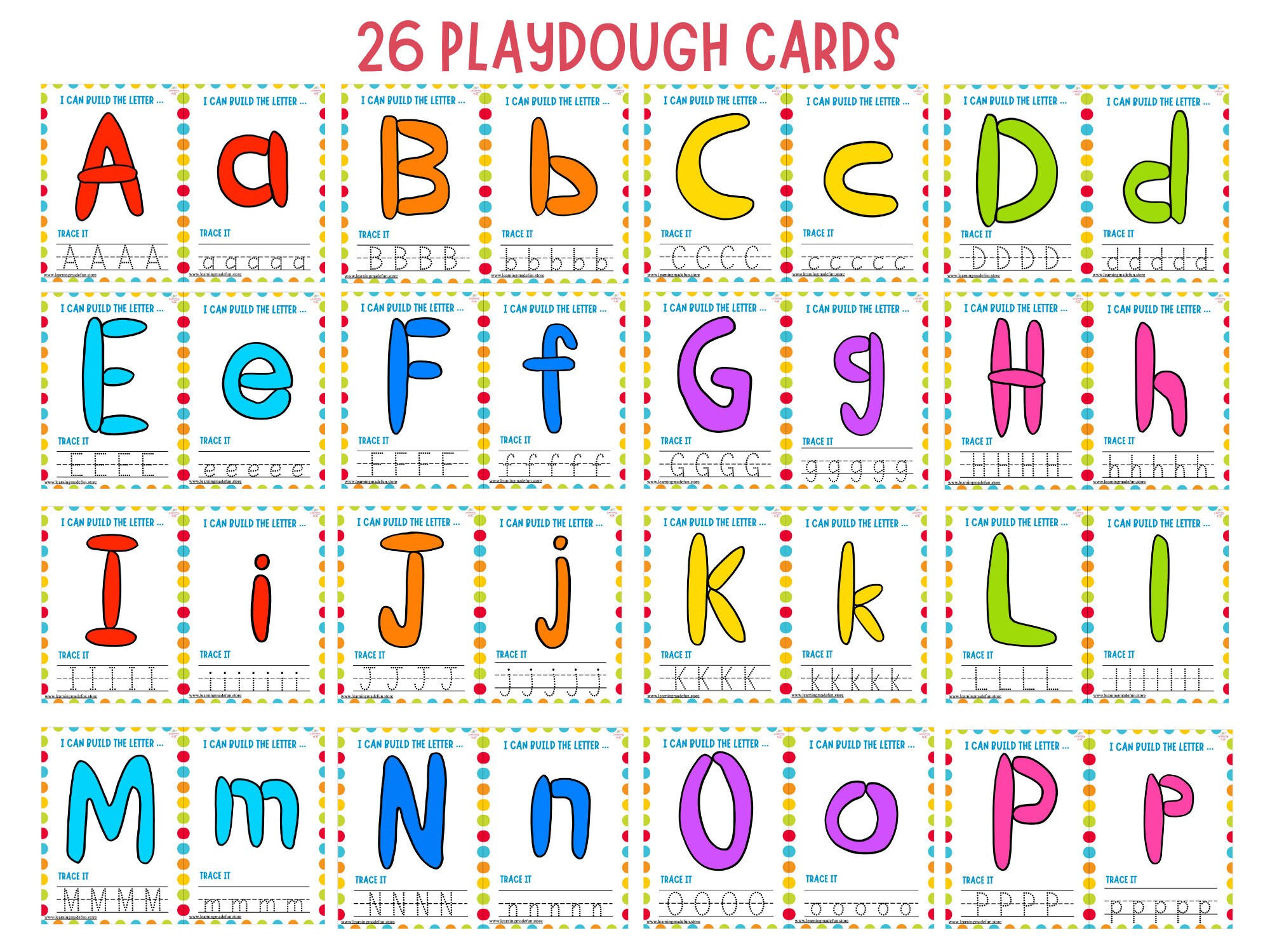 Alphabet Play Dough Cards: ABC Learning Mats (digital Download) - Etsy