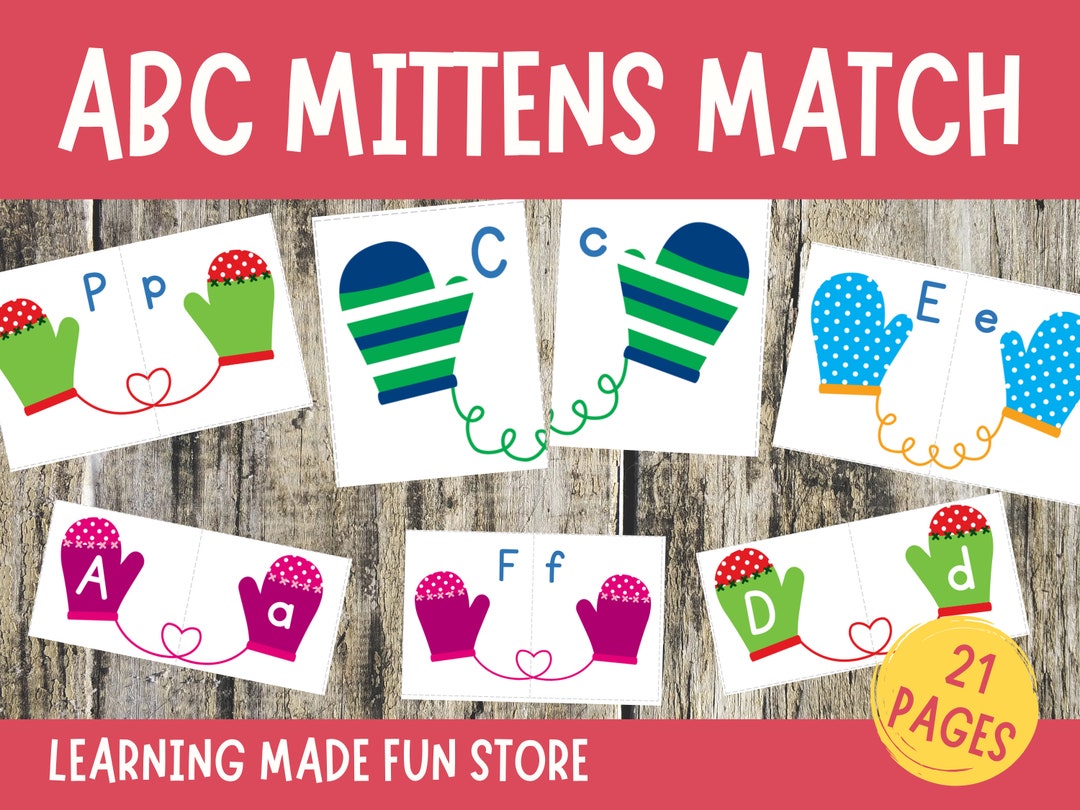 ABC Matching Game, Winter Alphabet, Mittens Matching Activity, Busy ...