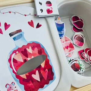 Love Potion Counting Flisat Insert, Valentine's Sensory Play (printable ...
