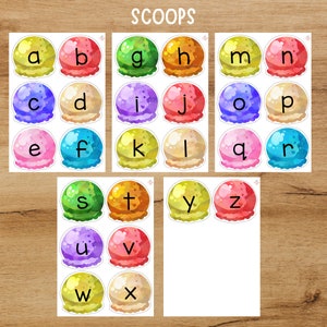 ABC Matching Game, Summer Alphabet, Ice Cream Matching Activity ...