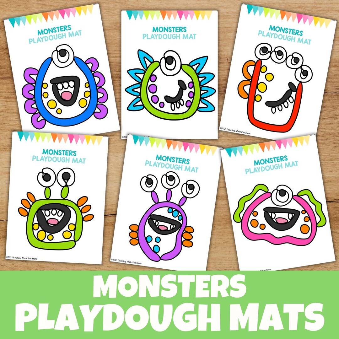 Cute Monster Playdough Mats Printable | Fine Motor Activity for ...