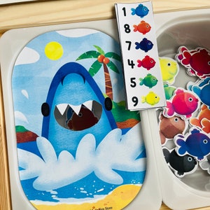 Feed Shark Count by Color, Printable Flisat Insert, Trofast Insert ...