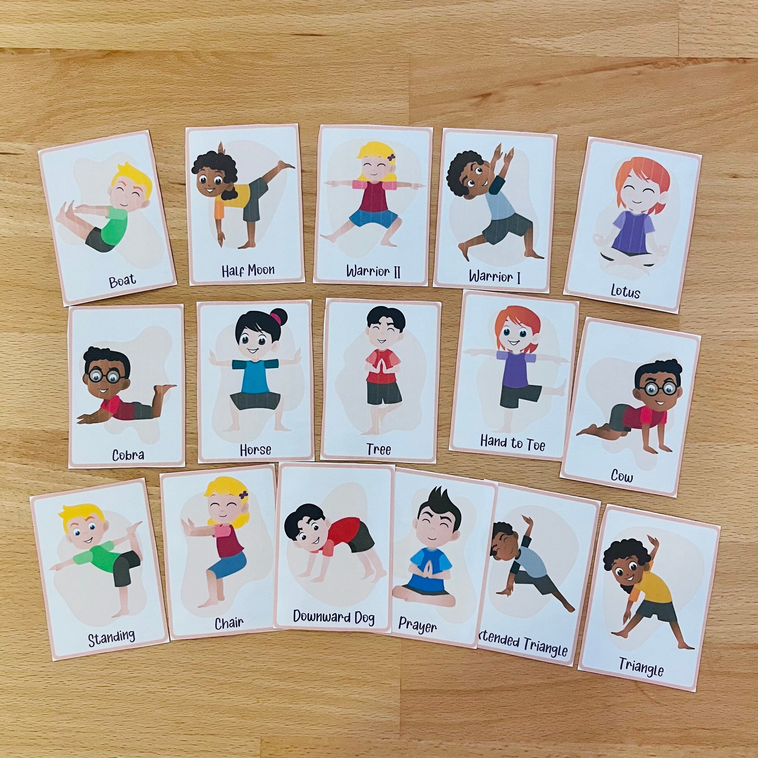 Kids Yoga Cards Childrens Yoga Pose Brain Breaks Flash - Etsy