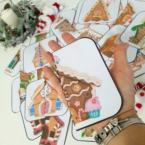 Gingerbread Matching Game for Toddlers, Christmas Games Printable ...