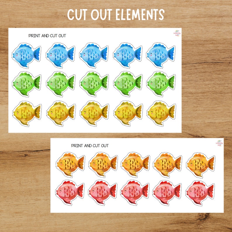 Fish Color Sort Flisat Insert, Ocean Adventure (printable) - Etsy